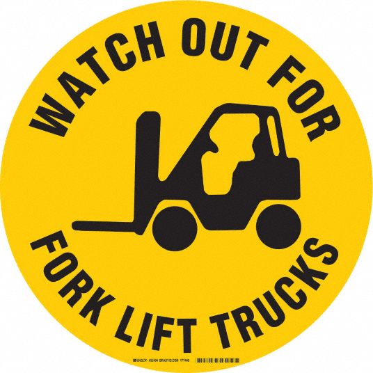 Vinyl, Traffic Sign, 17" Width, 17" Height, Yellow, Adhesive Surface ...
