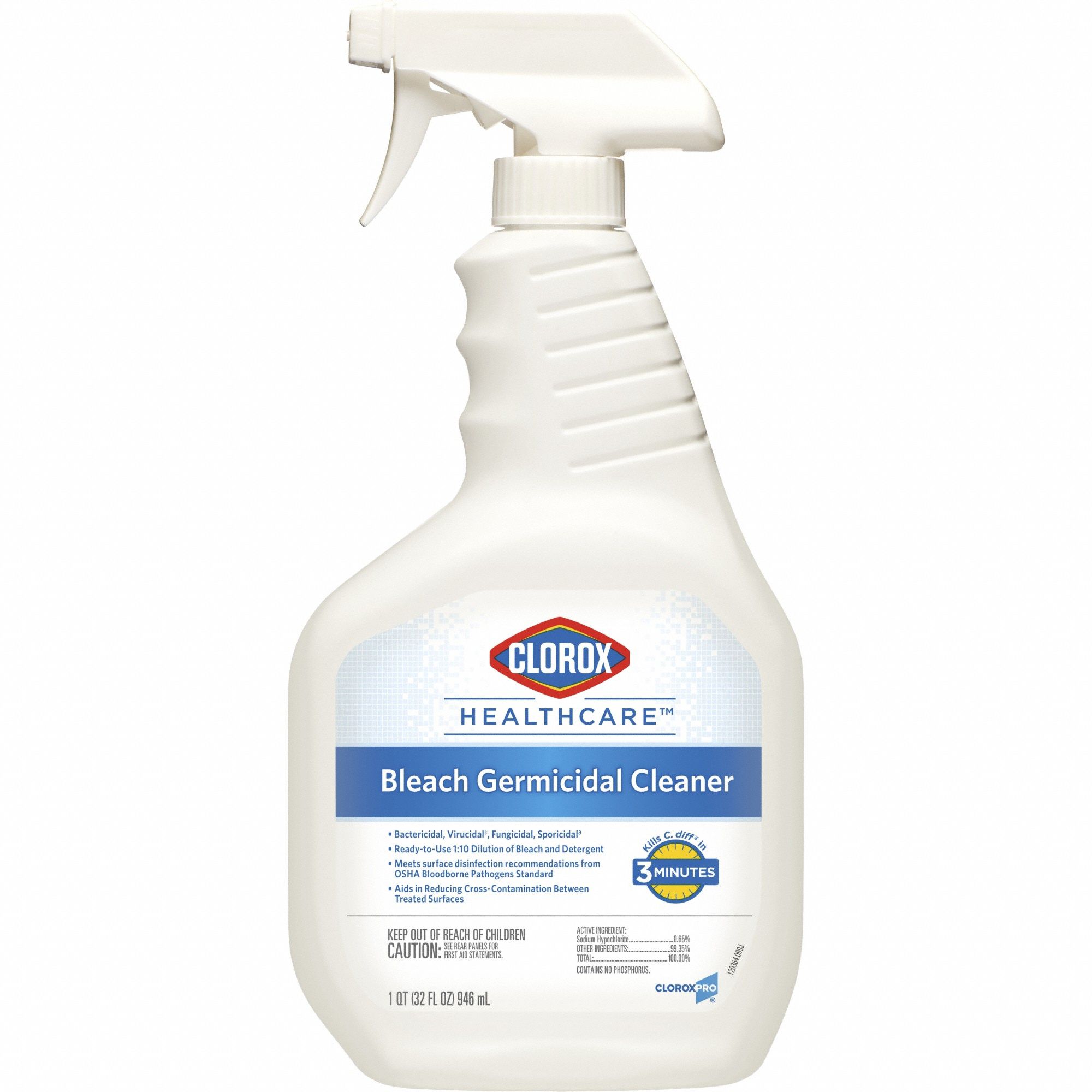 CLOROX HEALTHCARE, Trigger Spray Bottle, Ready to Use, Bleach - 6VDE6 ...