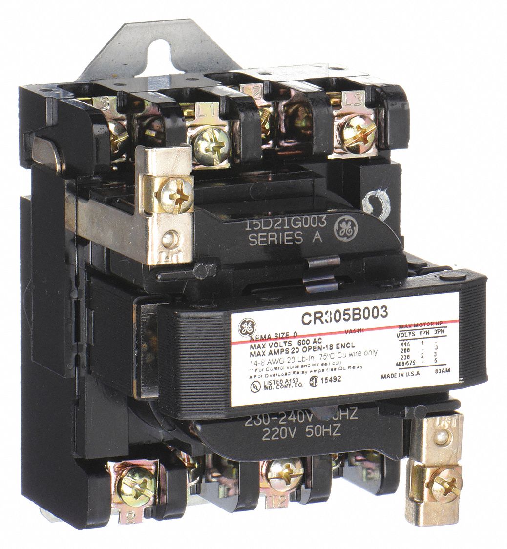 GE, Non-Reversing, 3 Poles, NEMA Magnetic Contactor - 6VDG9|CR305B003 ...