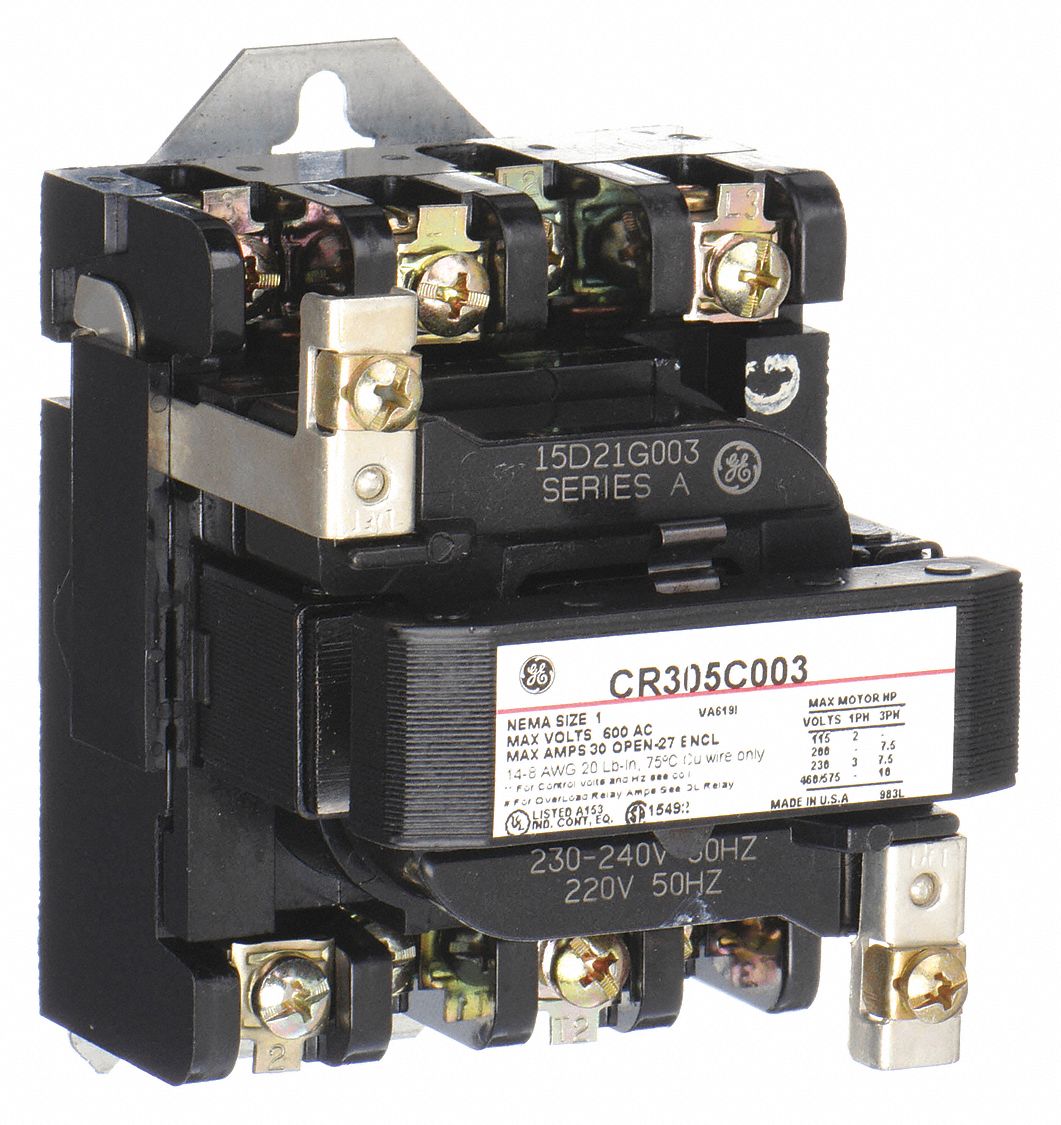 GE, Non-Reversing, 3 Poles, NEMA Magnetic Contactor - 6VDH0|CR305C003 ...