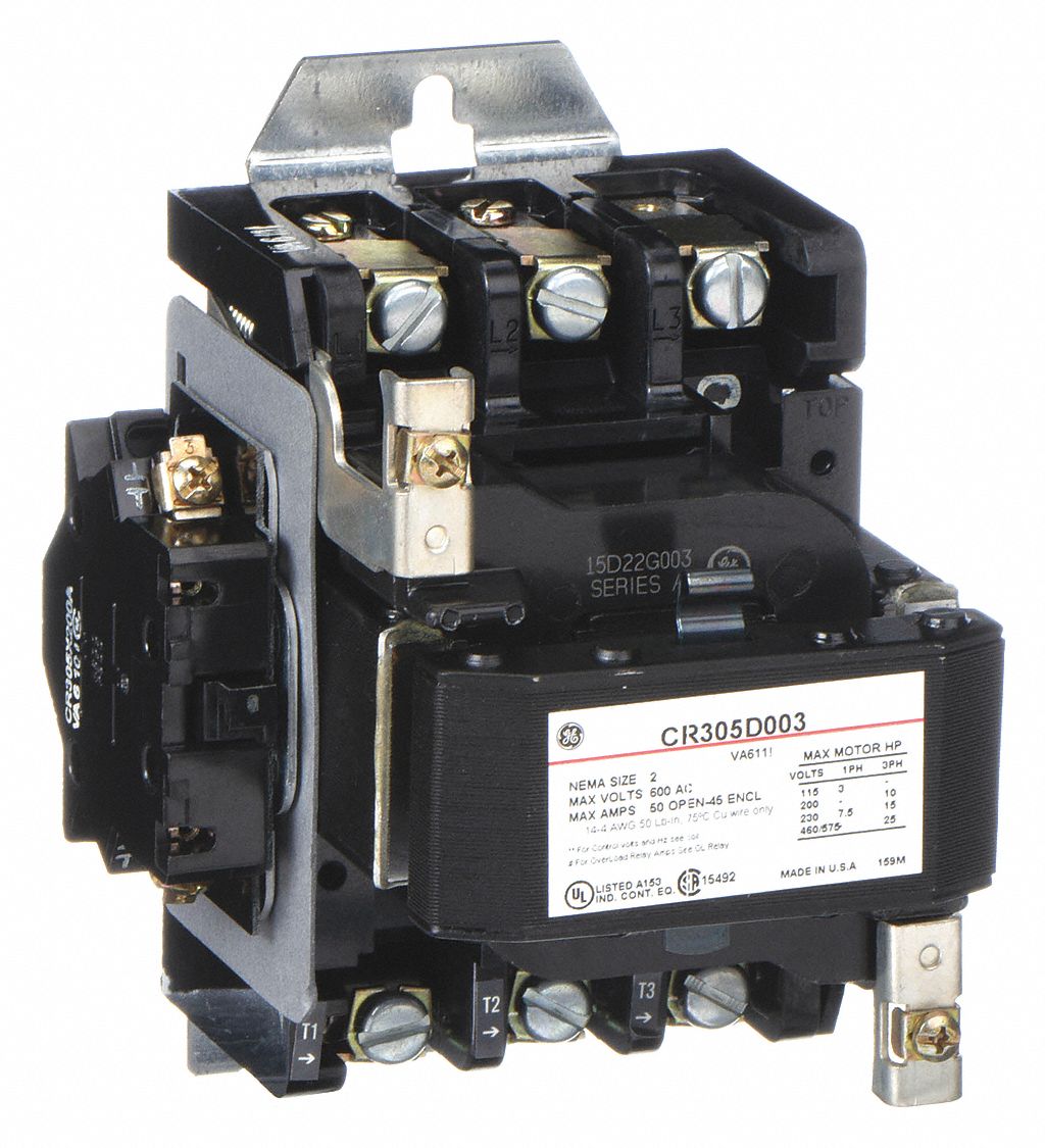 GE, Non-Reversing, 3 Poles, NEMA Magnetic Contactor - 6VDH1|CR305D003 ...