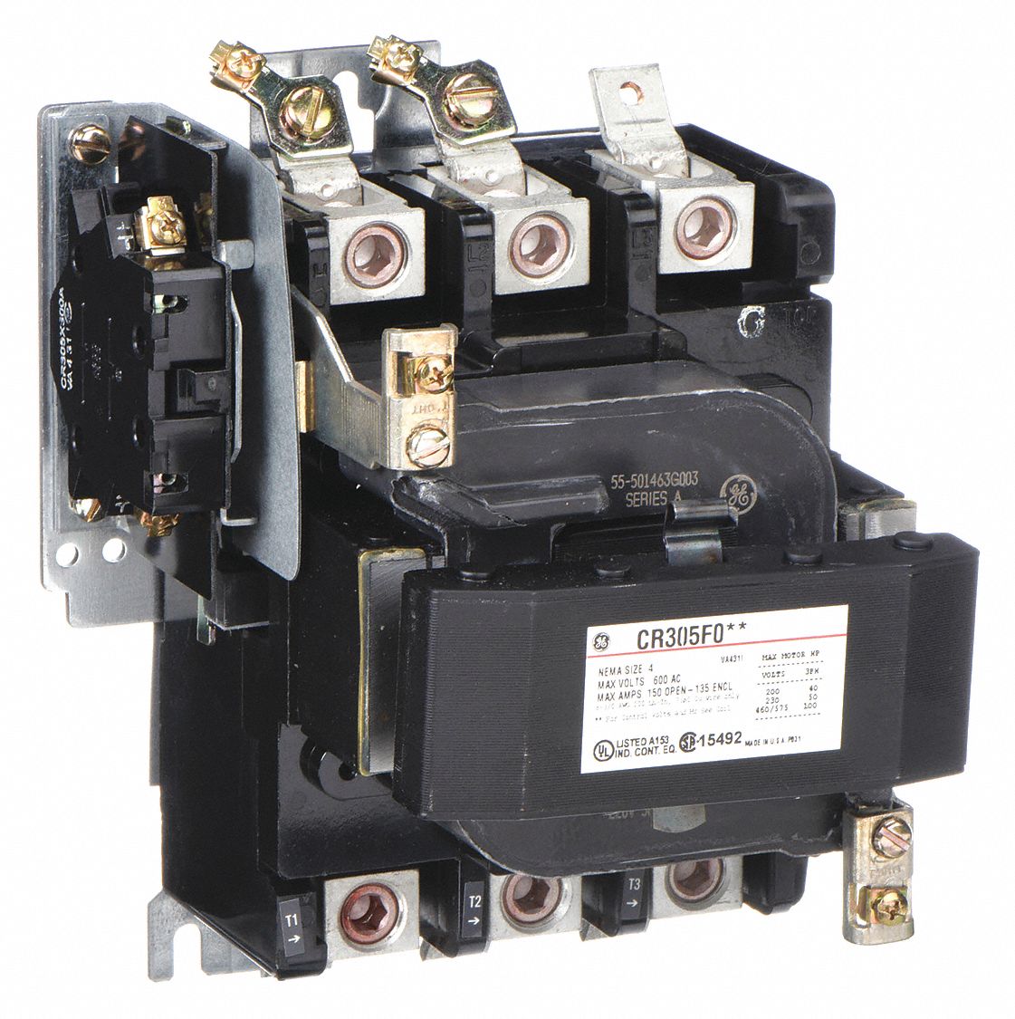GE, Non-Reversing, 3 Poles, NEMA Magnetic Contactor - 6VDH3|CR305F003 ...