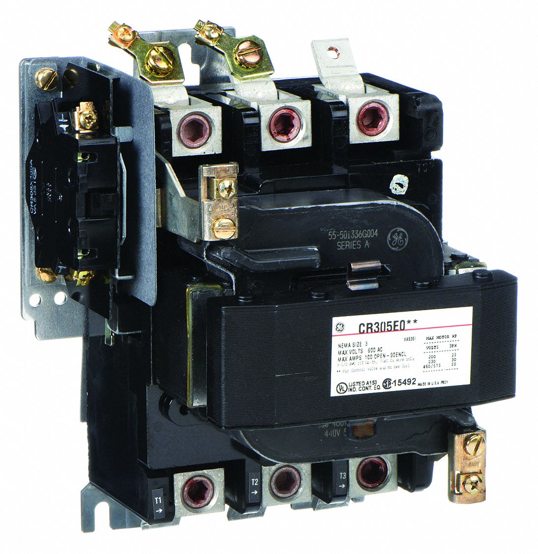 GE, Non-Reversing, 3 Poles, NEMA Magnetic Contactor - 6VDK5|CR305E004 ...