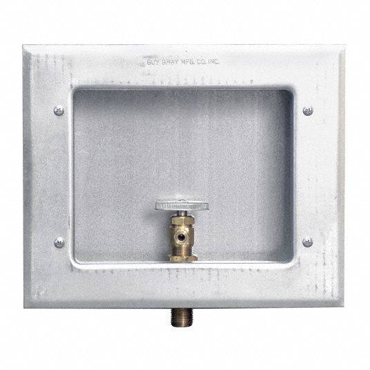 11.63 in x 9.50 in Galvanized Metal Ice Maker Outlet Box with 1/2 in ...
