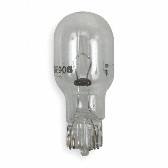 Miniature Incandescent Bulb, T5, Glass Wedge (W2.1x9.5d), Lumens 151 ...