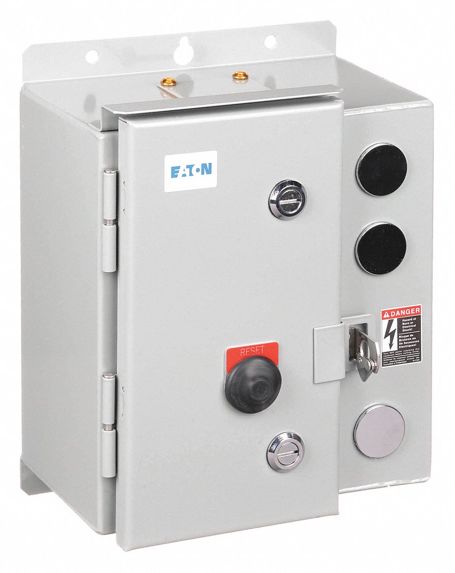 EATON, Non-Reversing, 3 Poles, NEMA Magnetic Motor Starter - 6VLL9 ...