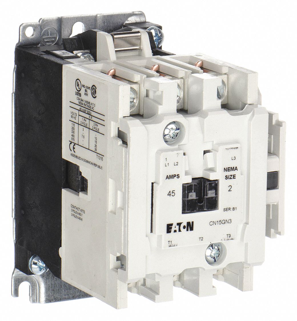 EATON, Non-Reversing, 3 Poles, NEMA Magnetic Contactor - 6VMK4 ...