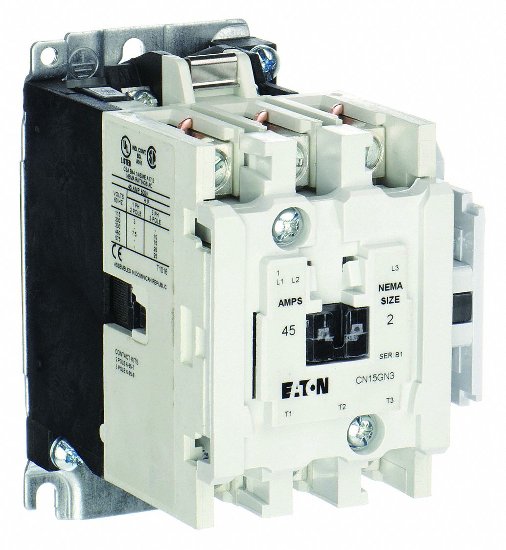 EATON, Non-Reversing, 3 Poles, NEMA Magnetic Contactor - 6VMK7 ...