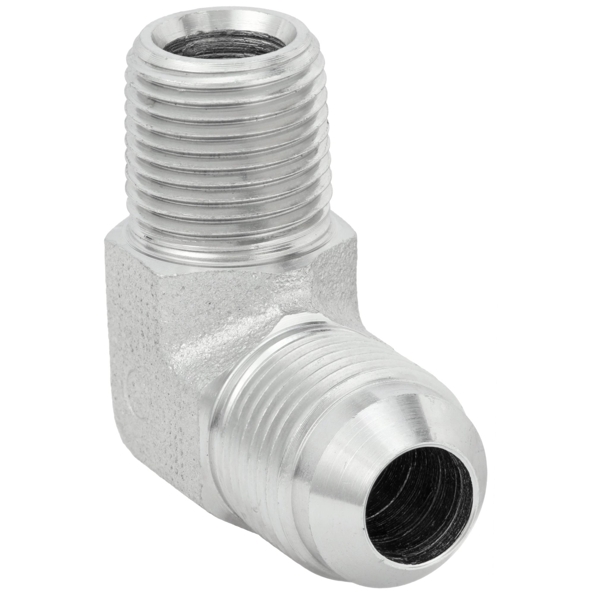 AEROQUIP Adaptador de Manguera Hidráulica, Codo de 90°, Macho NPT a Macho JIC, Codo 90° - 6W443 ...