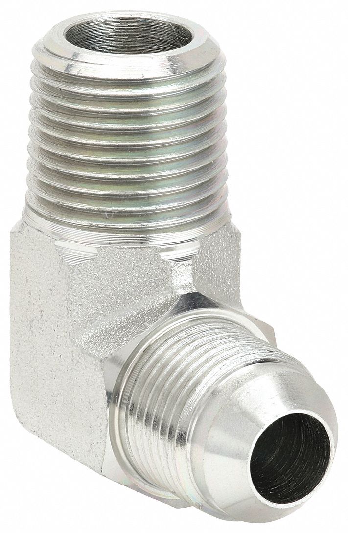 AEROQUIP Adaptador de Manguera Hidráulica, Codo de 90°, Macho NPT a Macho JIC, Codo 90° - 6W444 ...
