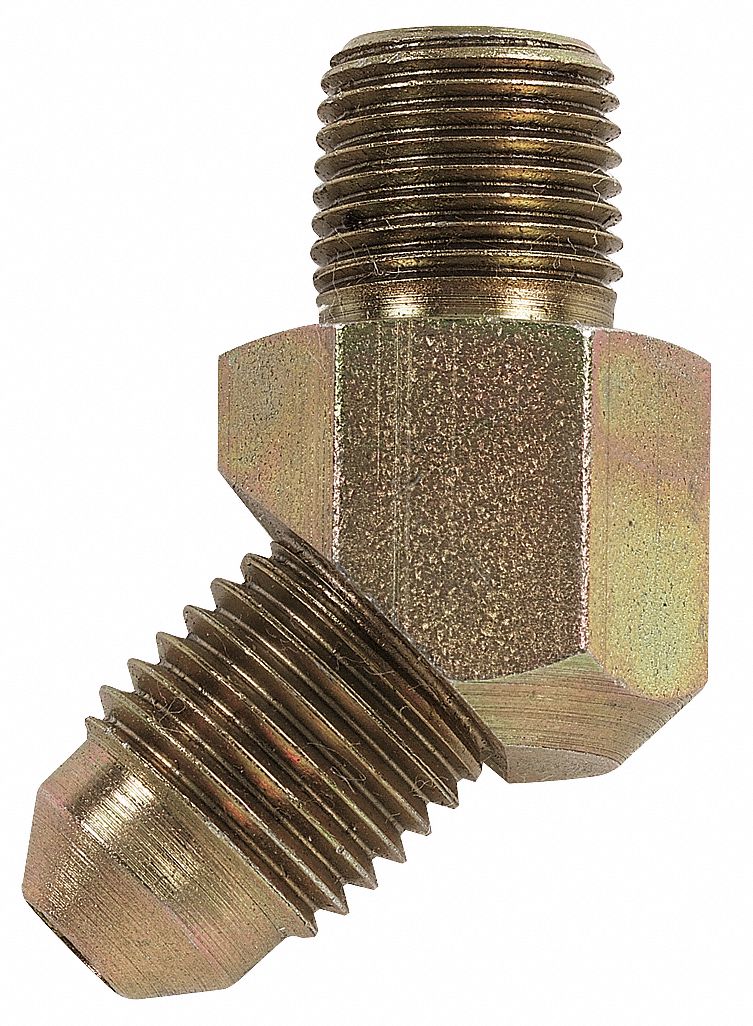 AEROQUIP Adaptador de Manguera Hidráulica, Codo de 45°, Macho NPT a Macho JIC, Codo de 45 ...