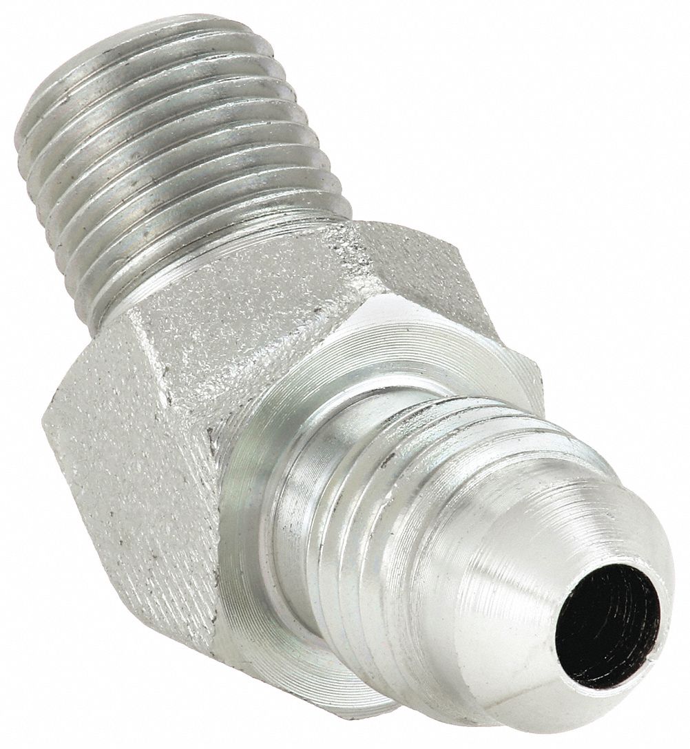 AEROQUIP Adaptador de Manguera Hidráulica, Codo de 45°, Macho NPT a Macho JIC, Codo de 45 ...