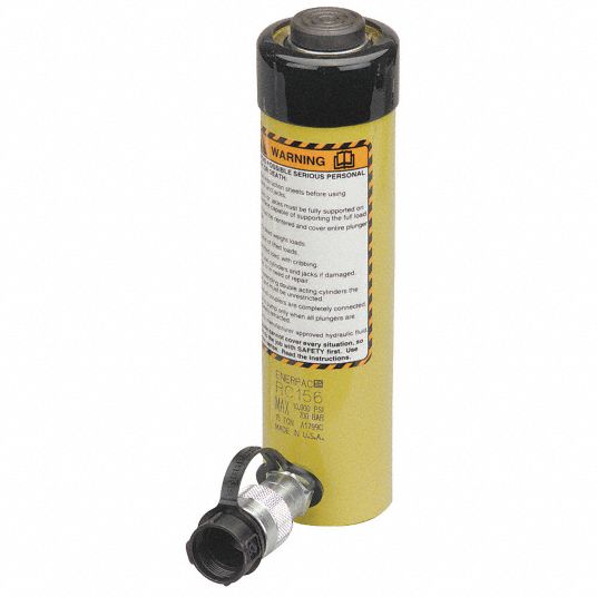 ENERPAC Hydraulic Ram: Single Acting, 15 ton Nominal Capacity, 10 in ...