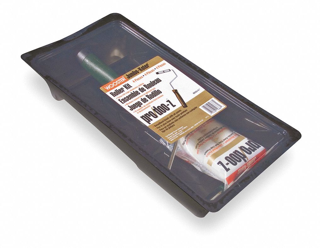 WOOSTER Paint Roller Kit: Cage Roller Frame, 4 1/2 in Roller Lg, 3/8 in ...