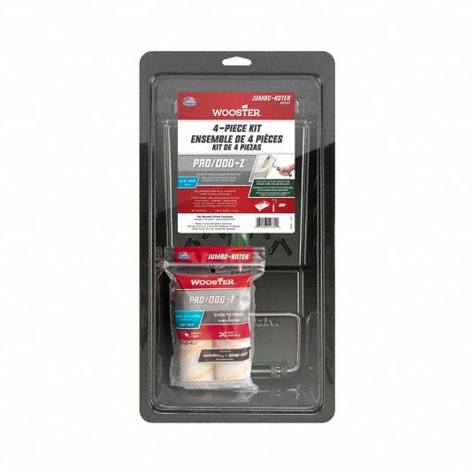 WOOSTER Paint Roller Kit: Cage Roller Frame, 4 1/2 in Roller Lg, 3/8 in ...