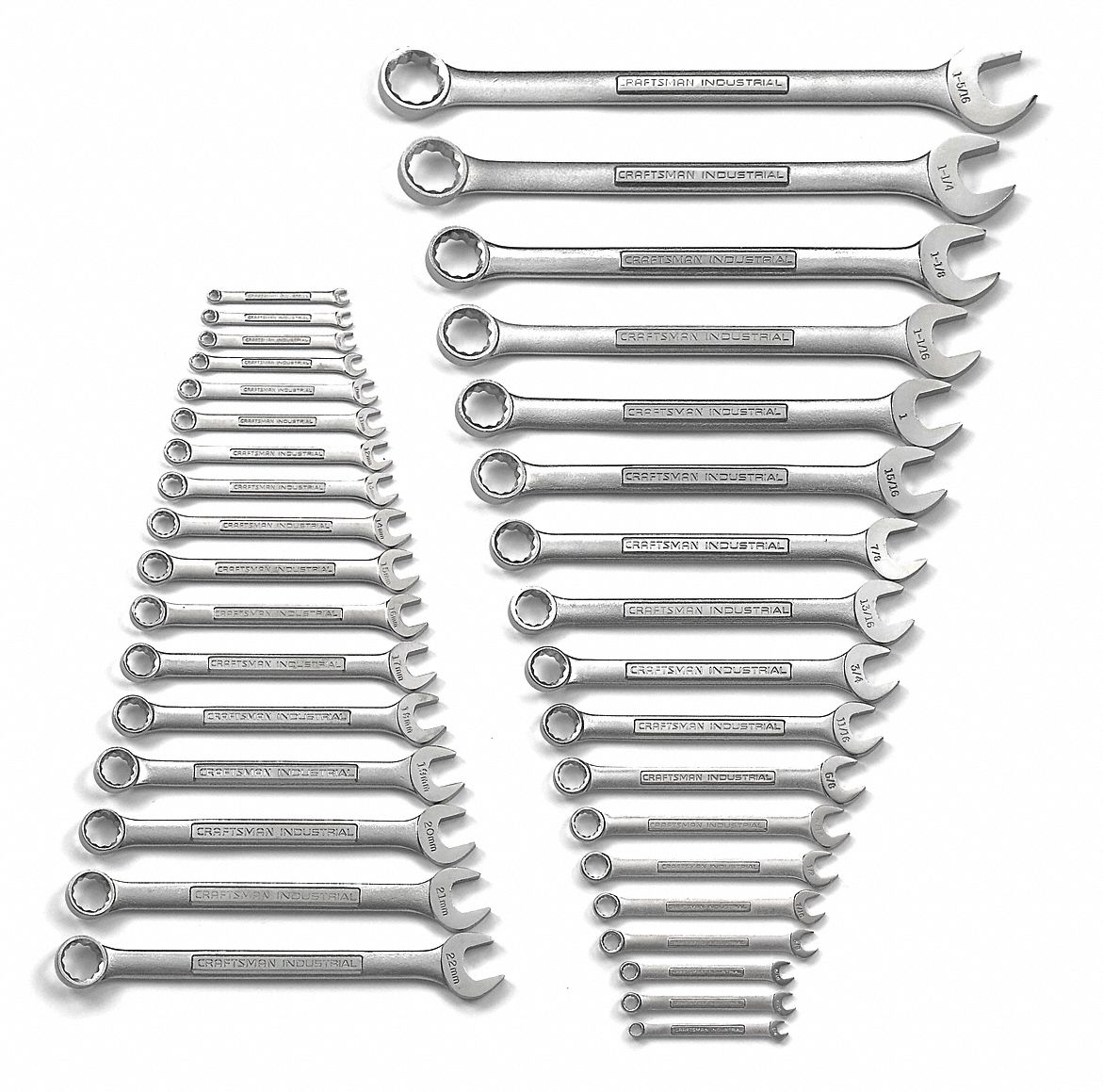 Combination Wrench Set, Chrome - Grainger Combination Wrench Set, Chrome - Grainger