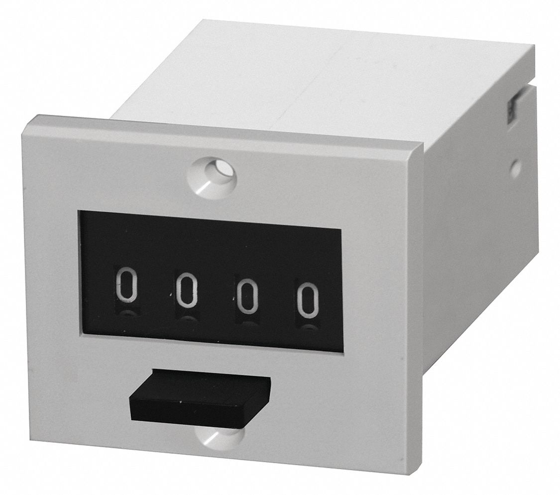 DAYTON Electromechanical Counter: 4 Digits, Panel, 10 Max. Counts per ...
