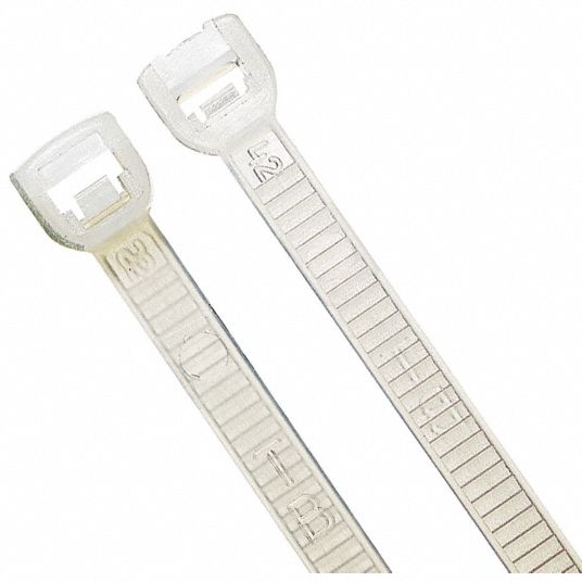 Heavy Duty Cable Tie, Standard, Color Natural, PK 50 - Grainger