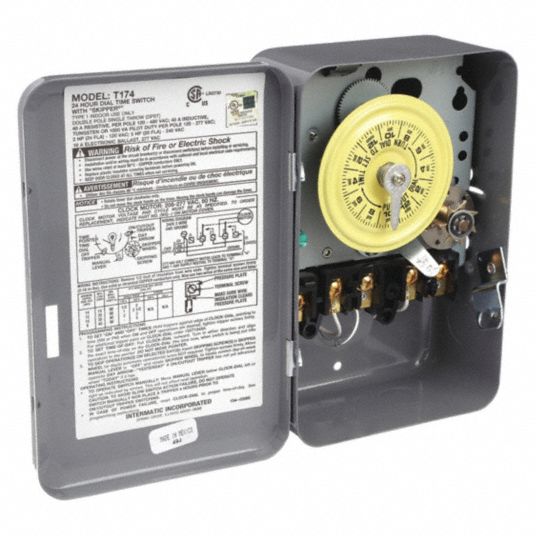 INTERMATIC, 24 hr Nominal Max. Time Setting, Steel, Electromechanical ...