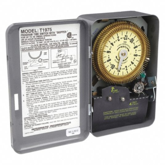 INTERMATIC, 24 hr Nominal Max. Time Setting, Steel, Electromechanical ...