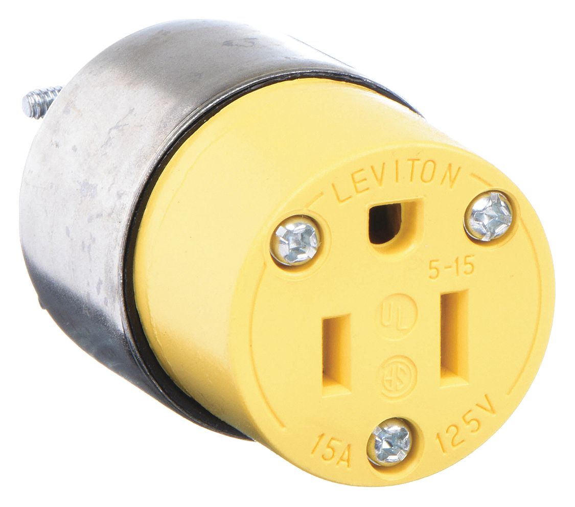 15 Amp Commercial Grade Standard Straight Blade Connector, 5-15R NEMA ...