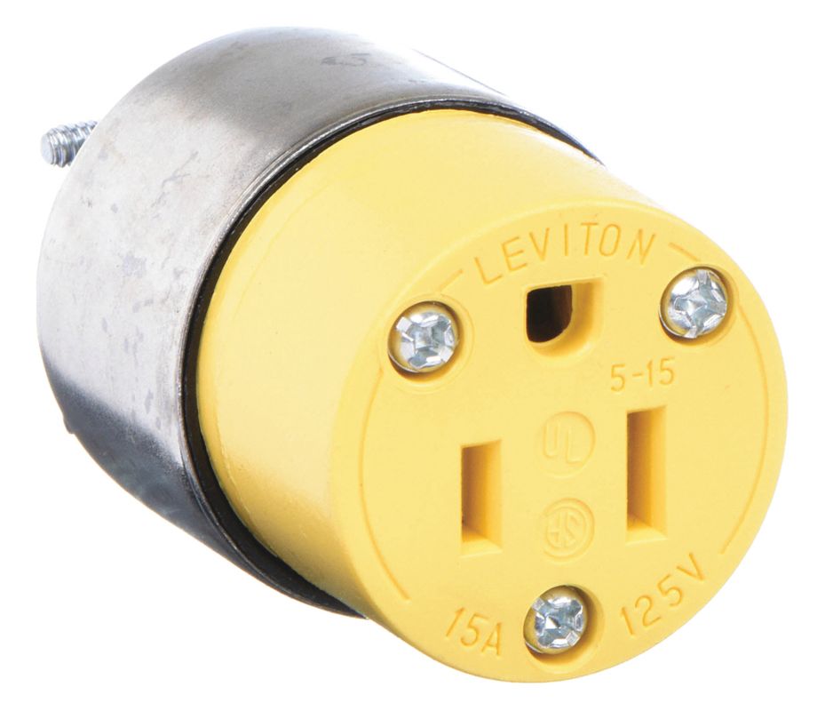 LEVITON Conector Comercial 125VCA Amarillo - 6X786 | 515CA - Grainger ...