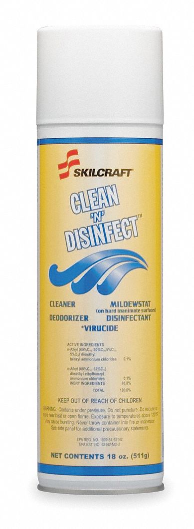 Cleaner and Disinfectant, Aerosol Can Container Type, Unscented ...