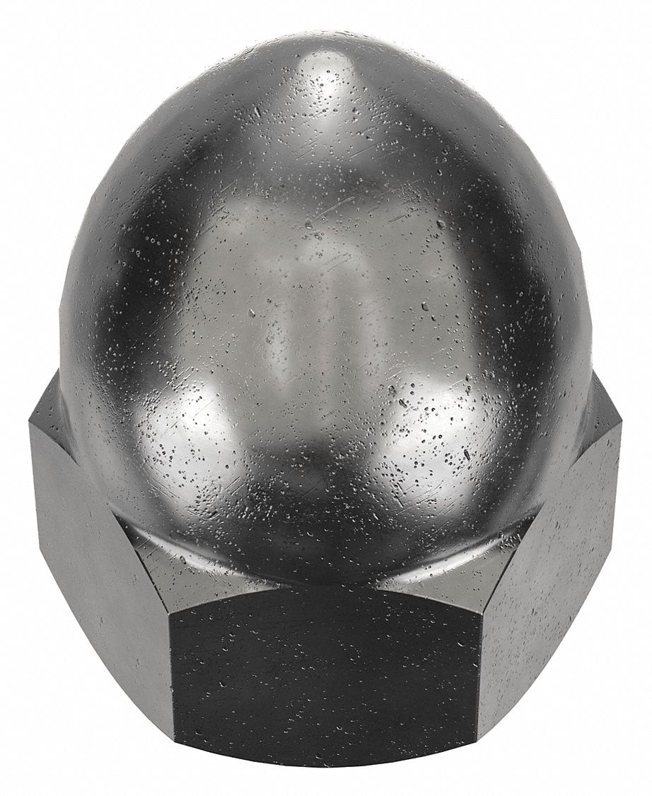 High Crown, 1/4"-28 Thread, Cap Nut - 6XEG4|CPB107 - Grainger