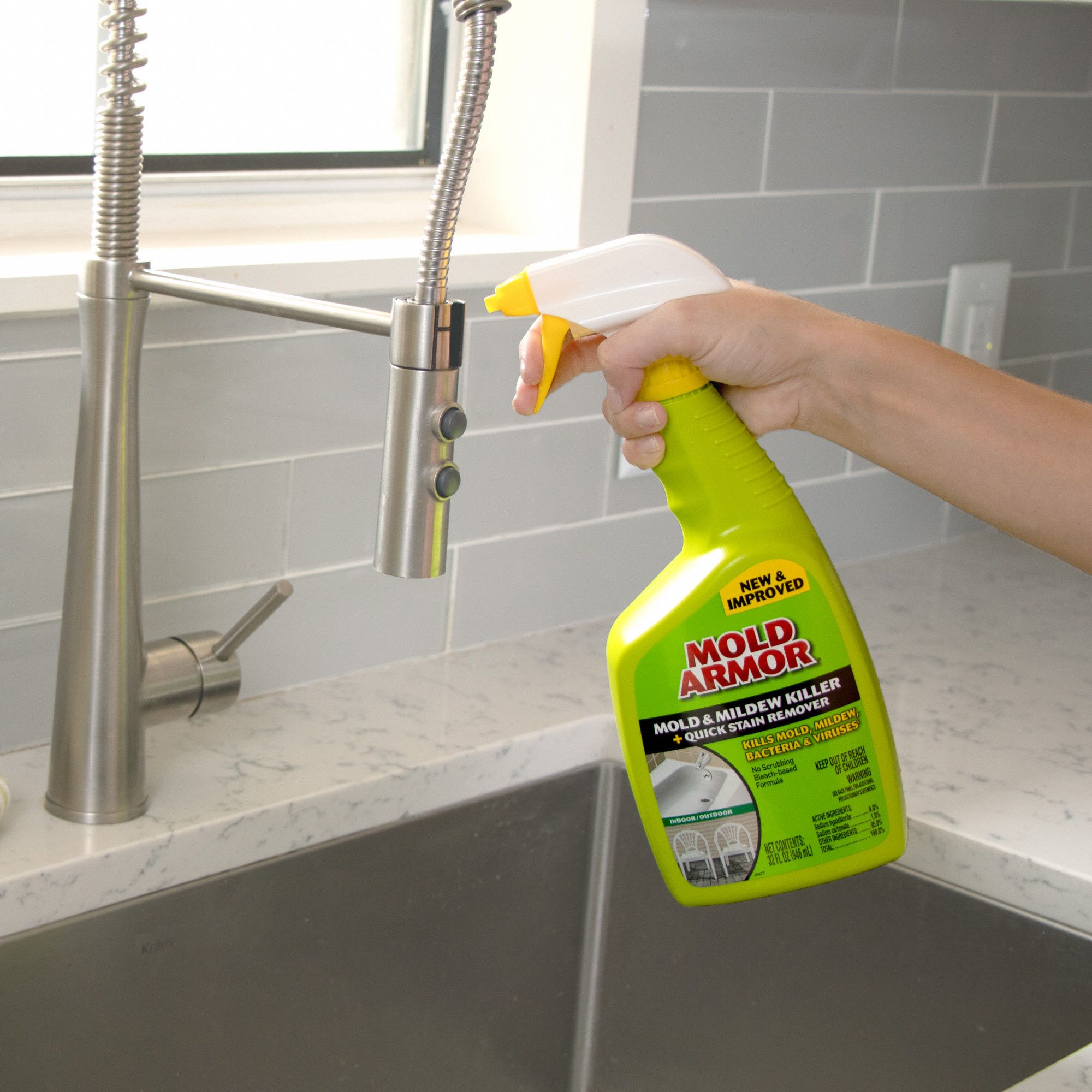 MOLD ARMOR Mold and Mildew Remover: Trigger Spray Bottle, 32 oz ...