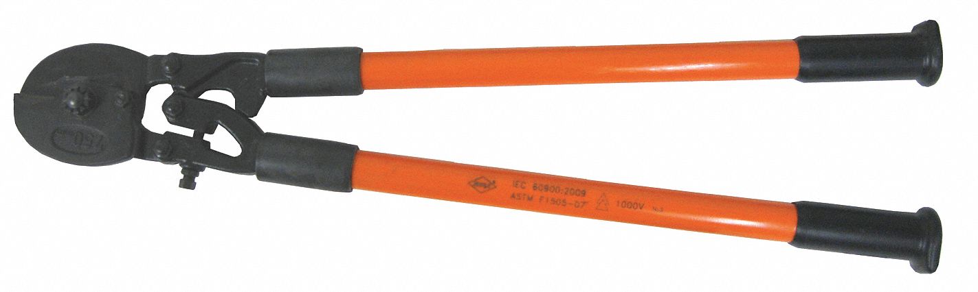 Cable Cutter, 22 in Overall Length, Shear Cut Cutting Action - Grainger