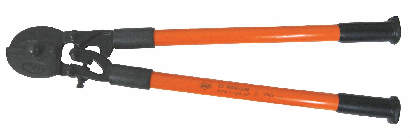 Cable Cutter, 35 in Overall Length, Shear Cut Cutting Action - Grainger