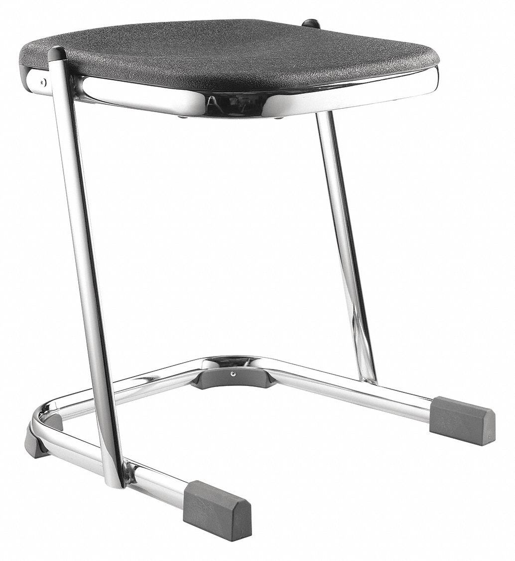 NATIONAL PUBLIC SEATING Square Stool: 18 in Overall Ht, 16 3/4 in Seat ...