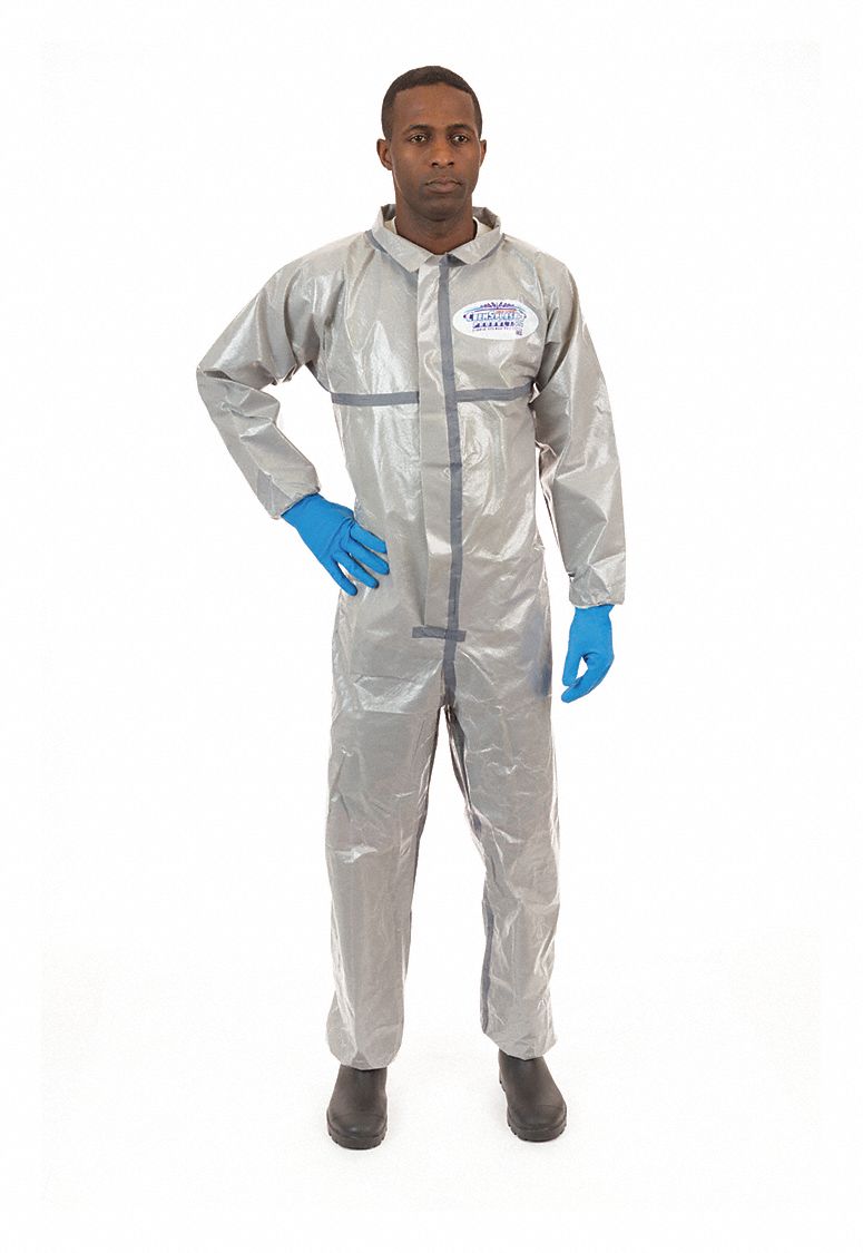 INTERNATIONAL ENVIROGUARD, 3XL, Non-Woven Laminate, Collared Chemical ...