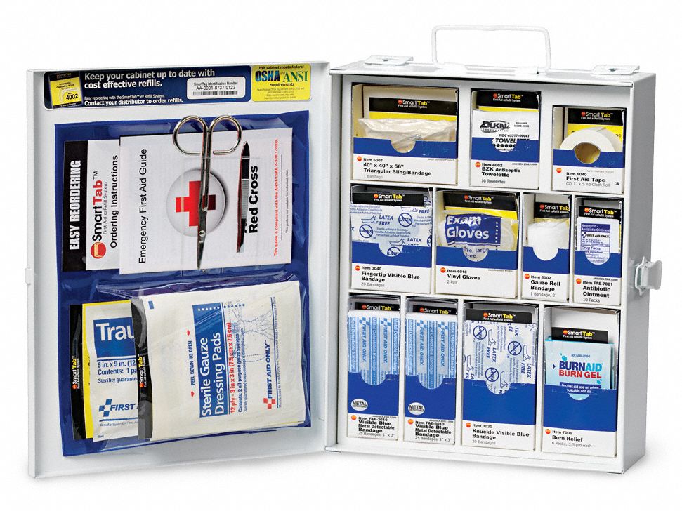 FIRST AID ONLY First Aid Kit, Bulk, White, 138 Pcs, 25 Ppl - 6XNA8|1350 ...