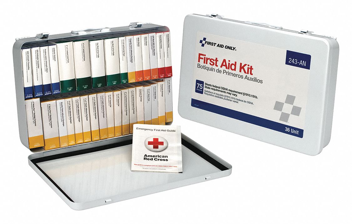 FIRST AID ONLY, Industrial, 50 People Served, First Aid Kit and Housing ...