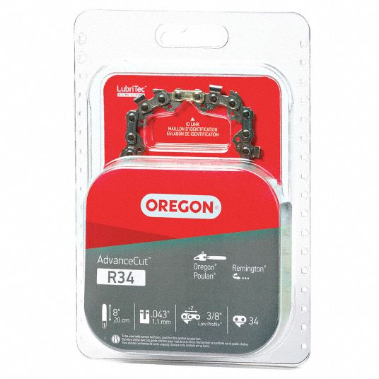 OREGON, 8 in Compatible Bar Lg, 3/8 in, Chainsaw Chain - 6XR57|R34 ...