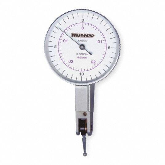 WESTWARD Horizontal Dial Test Indicator: 0 in to 0.02 in/0 mm to 0.5 mm ...