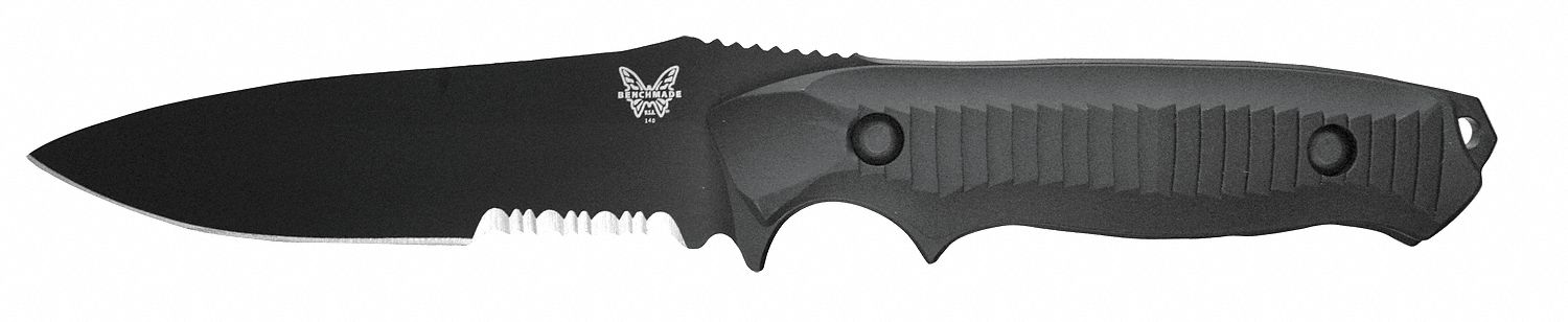 BENCHMADE, Serrated, 9 1/2 in Overall Lg, Fixed Blade Knife - 6XVP3 ...