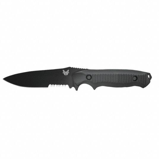 BENCHMADE, Serrated, 9 1/2 in Overall Lg, Fixed Blade Knife - 6XVP3 ...