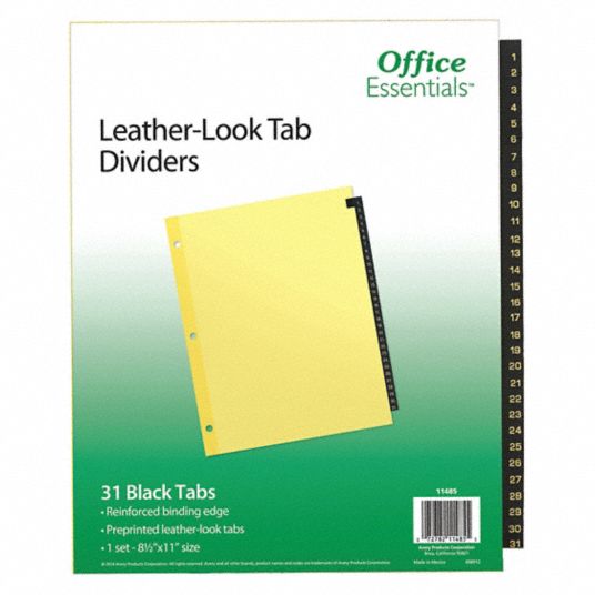 OFFICE ESSENTIALS, 1 to 31 Tabs, 31 Tabs, Index Tabs - 6XVU2|7278211485 ...
