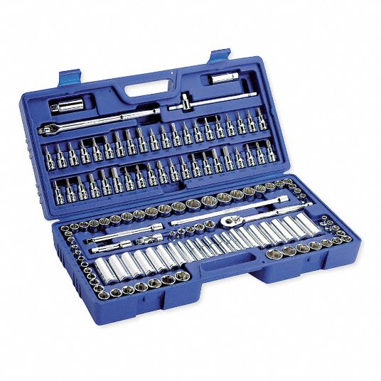 WESTWARD Socket Wrench Set: 3/8 in Drive Size, 125 Pieces, (25) 12 ...