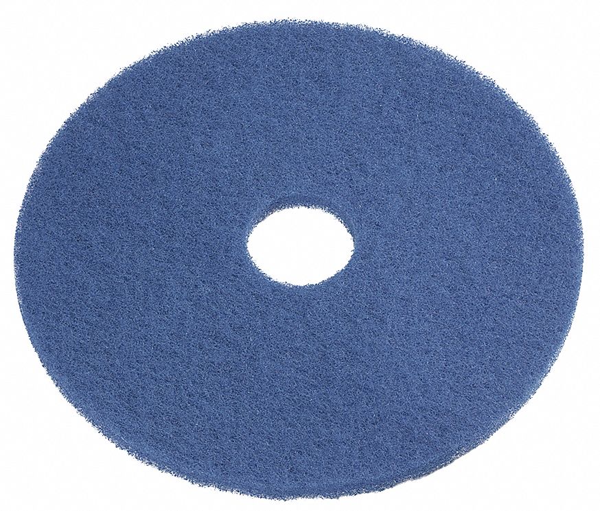 17 in Recycled Plastic Polyester Fiber Round Recycled Cleaning Pad, 350 ...