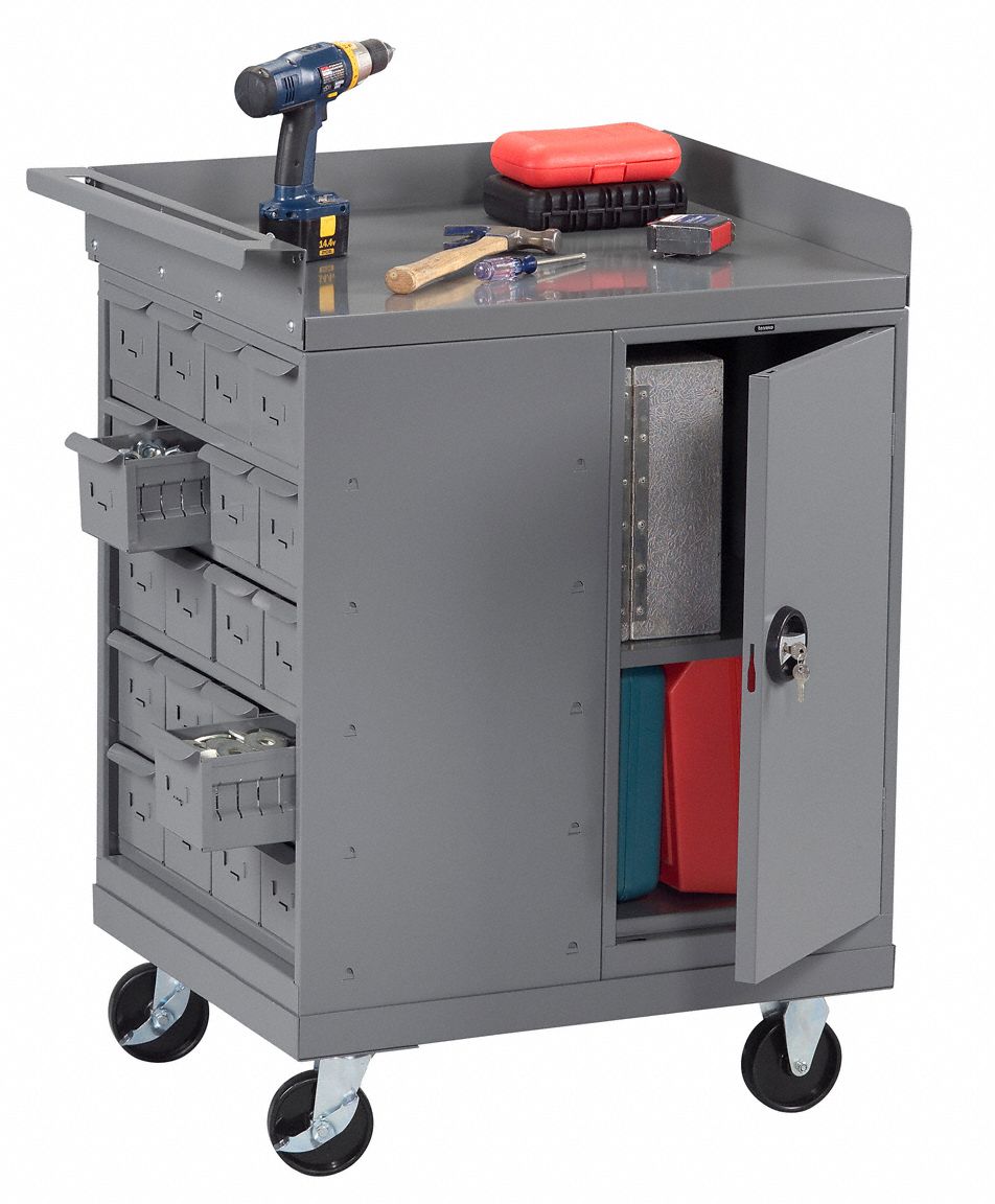 TENNSCO Mobile Cabinet Workbench: 43 in Wd, 25 in Dp, 43 in Ht - 6YE43 ...