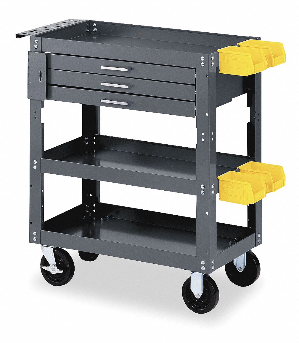 500 lb Load Capacity, 28 in x 16 in, General Purpose Steel Mobile ...