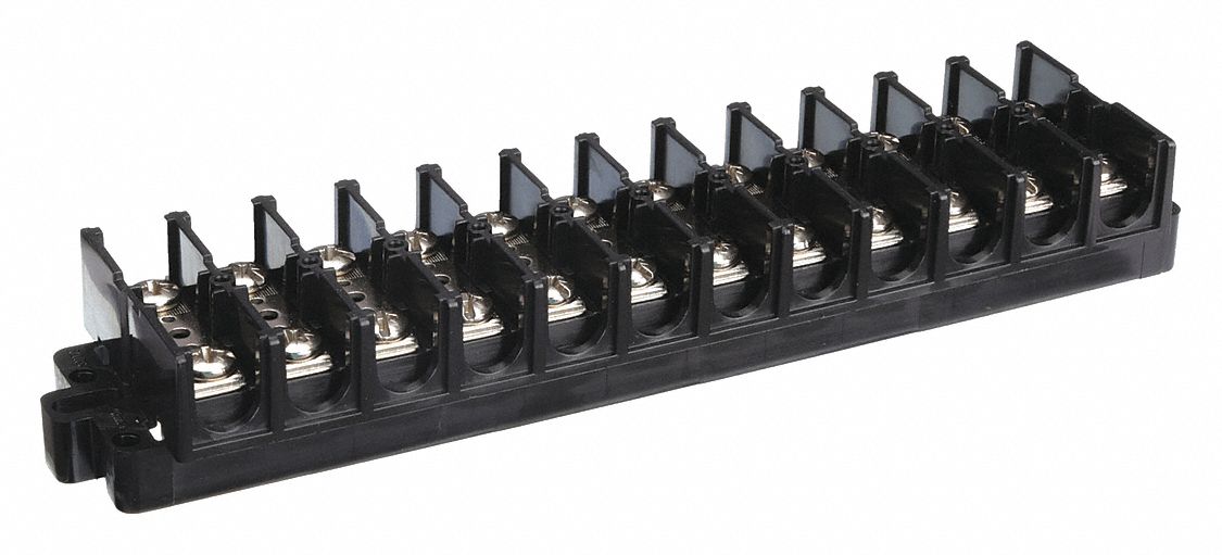 12 Poles, 22 AWG – 6 AWG For Wire Sizes, Barrier Terminal Strip - 6YH93 ...