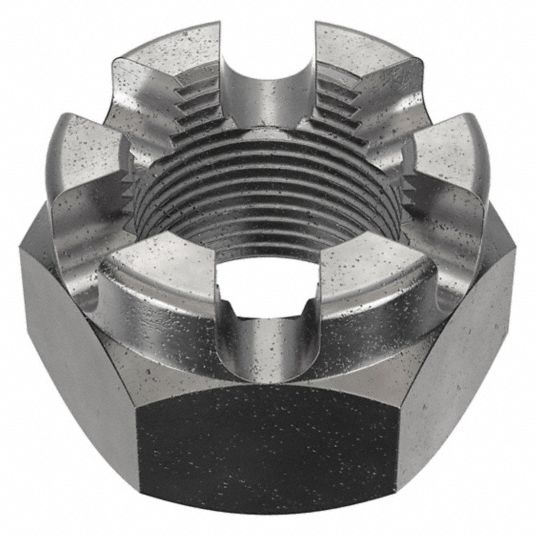 Slotted Castle, Std Hex, Castle Nut - 6YHL1|371405G - Grainger