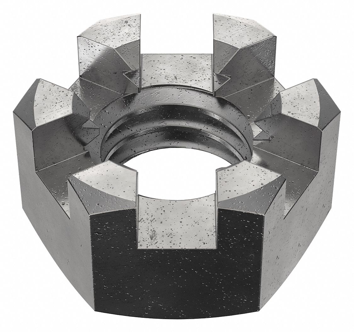 Slotted Castle, Std Hex, Castle Nut - 6YHL8|351055G - Grainger