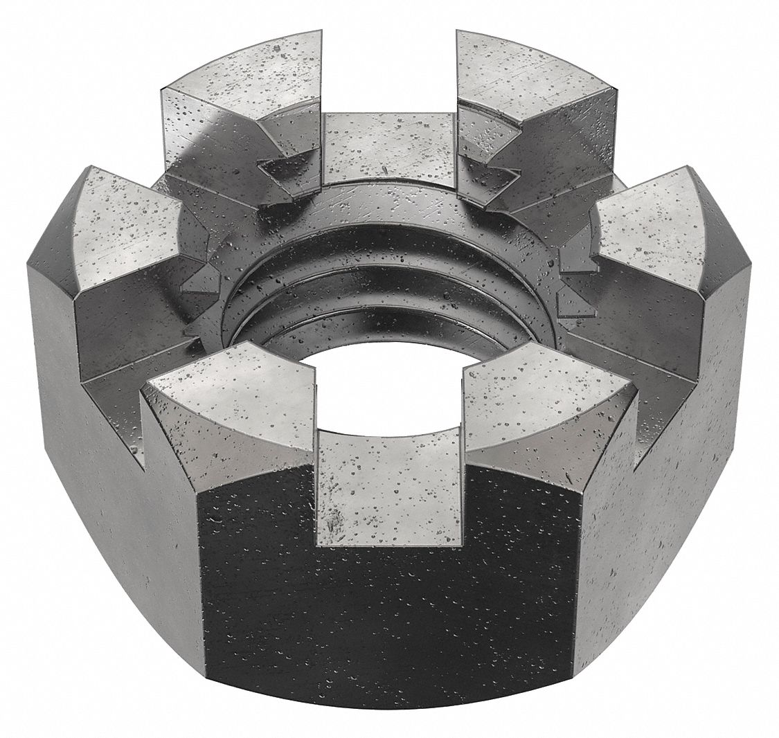 Slotted Castle, Std Hex, Castle Nut - 6YHN2|351185G - Grainger