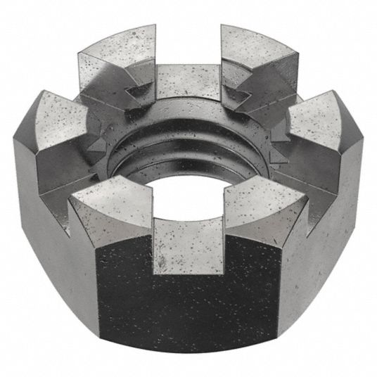 Slotted Castle, Std Hex, Castle Nut - 6YHN2|351185G - Grainger
