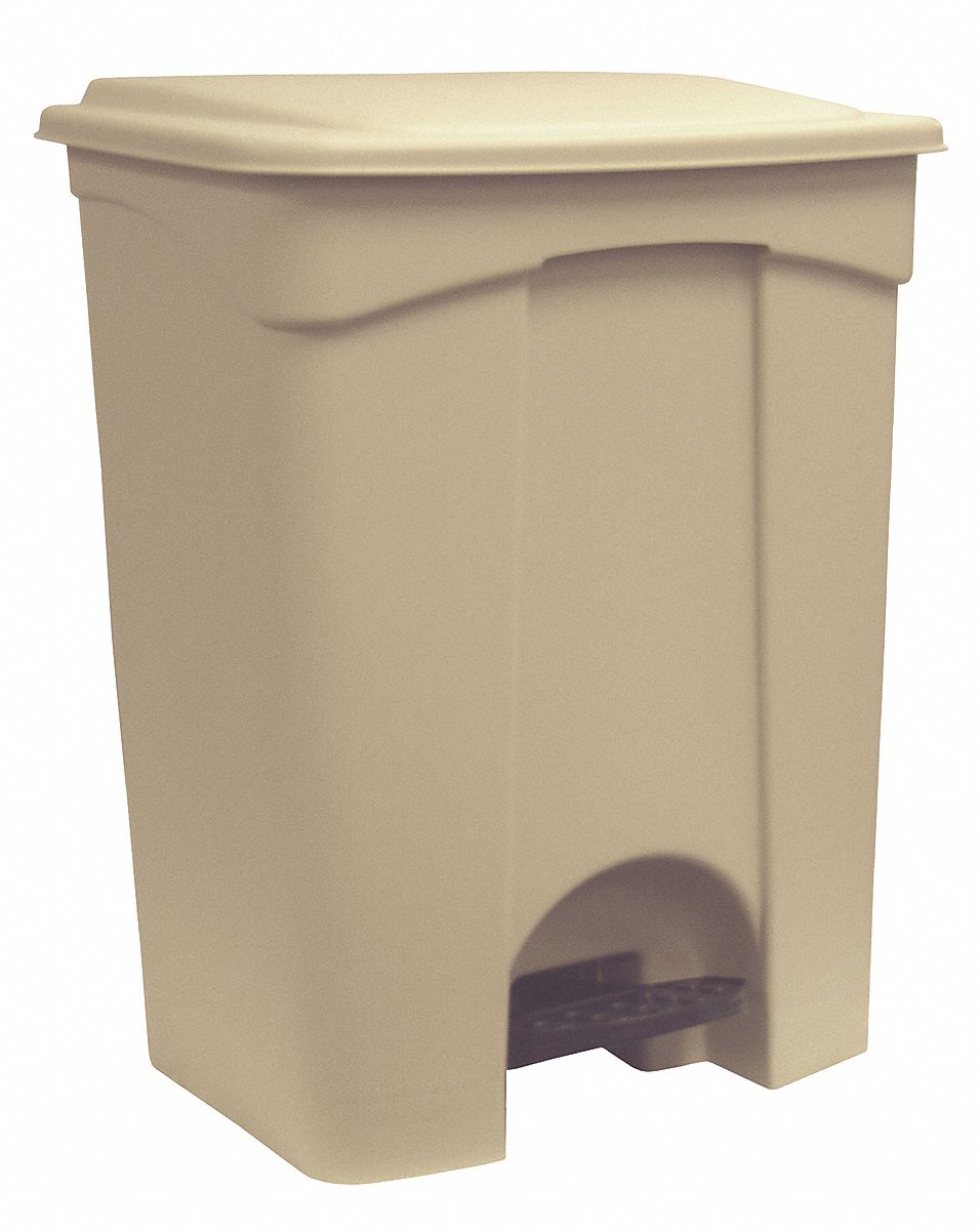 TOUGH GUY, Plastic, 18 gal Capacity, Step-On Trash Container - 6YLP3 ...